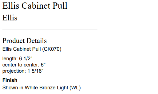 Ellis Cabinet Pull - CK070-企业官网