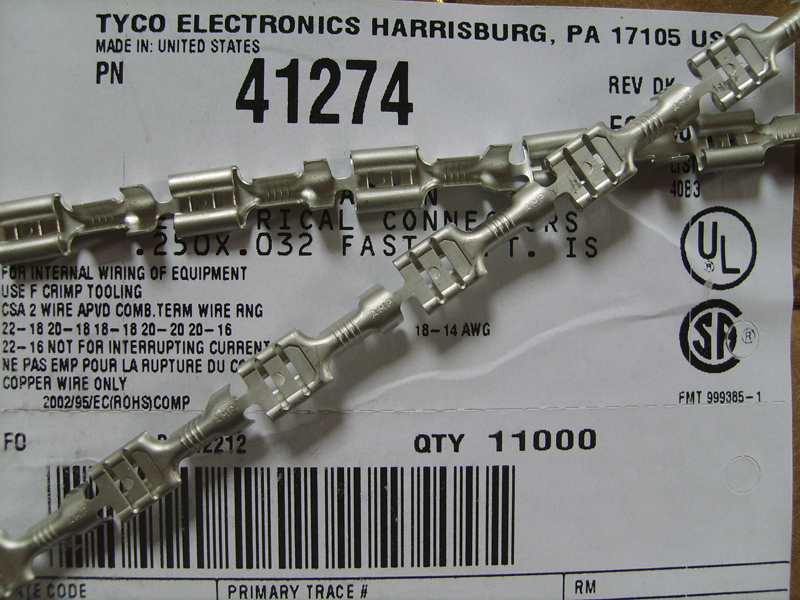 AMP41274端子TYCO连接器TE6.35汽车端子泰科250母端子安普41274-深圳市兴泰达电子有限公司