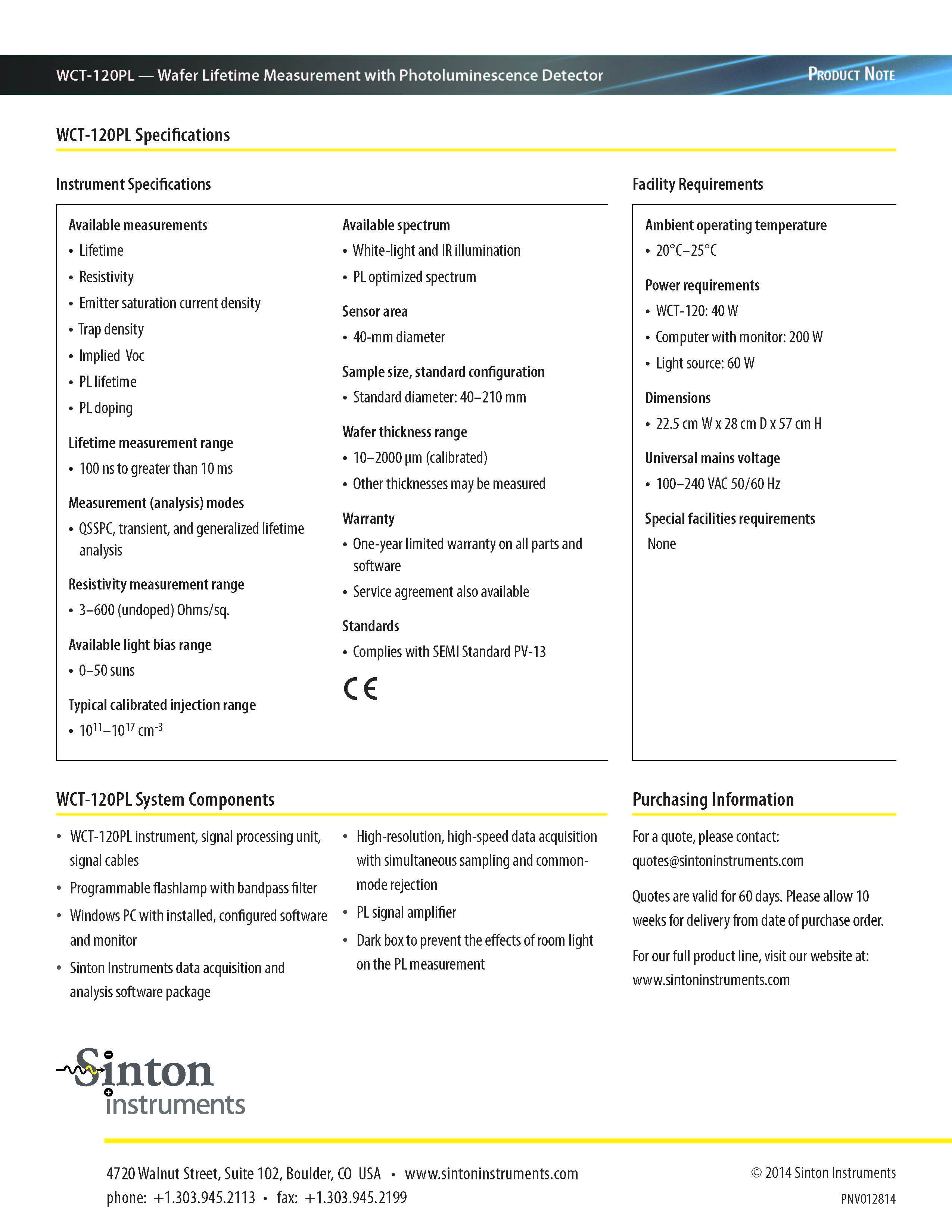 美国Sinton instruments公司-少子寿命测试仪-北京华通特瑞光电科技有限公司