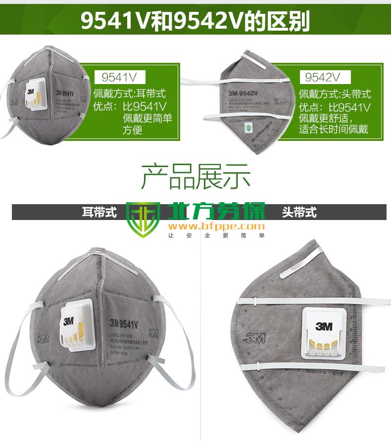 3M 9541V KN95活性炭带阀口罩 (耳带式)-企业官网